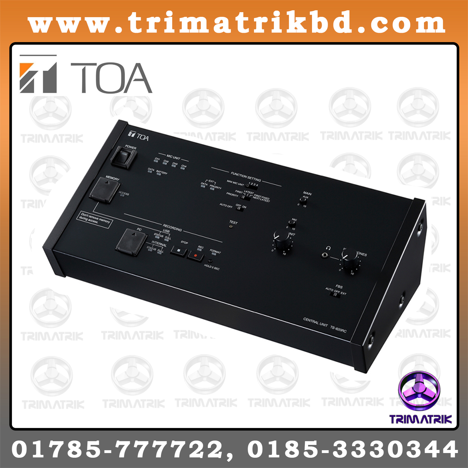 TOA TS 820RC BD Price – With Recording System - TOA Bangladesh PA System Supplier