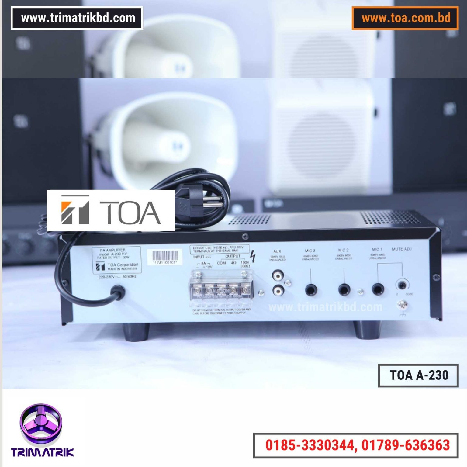 TOA A-230 30Watts Power Amplifier - Bangladesh | TOA PA System in BD